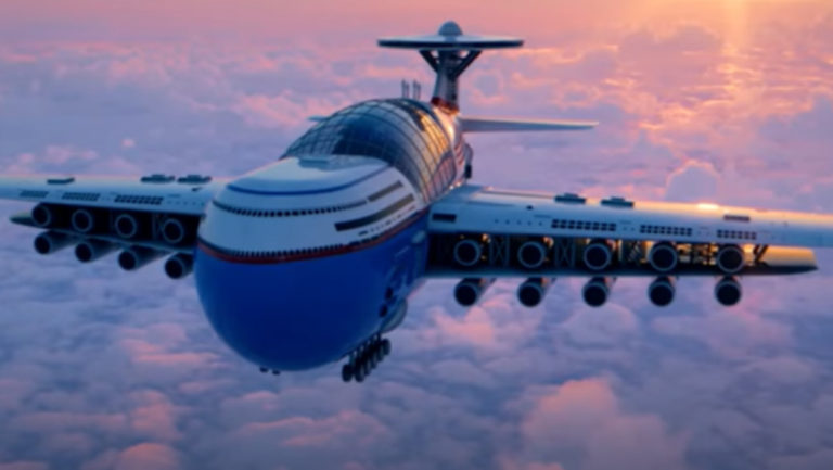 Watch the nuclear-powered flying hotel that can stay airborne for years ...