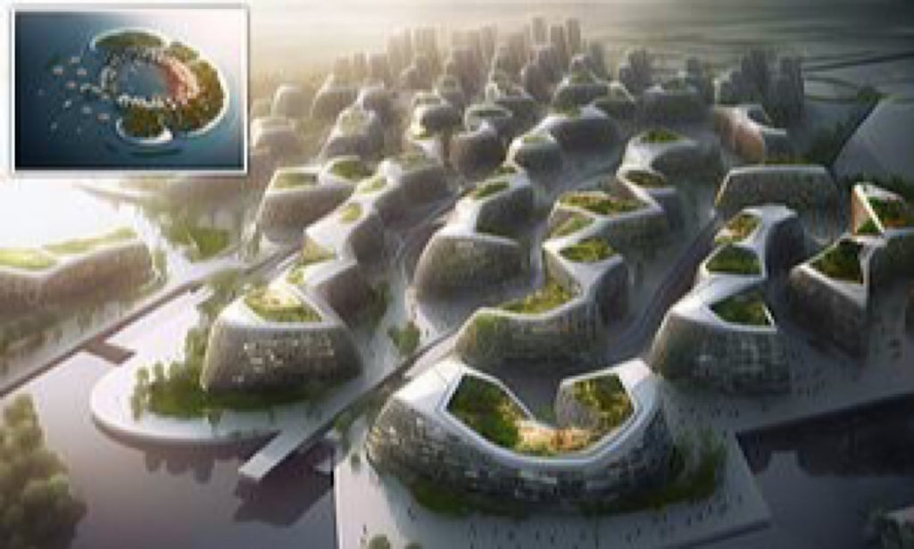 The incredible FLOATING city: Futuristic concept village would see ...